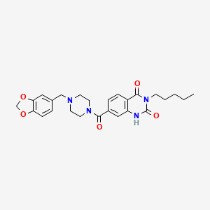 7-{4-[(2H-1,3-benzodioxol-5-yl)methyl]piperazine-1-carbonyl}-3-pentyl-1,2,3,4 ...