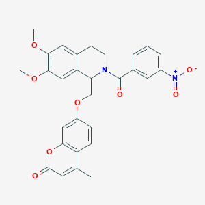 Buy 7-{[6,7-dimethoxy-2-(3-nitrobenzoyl)-1,2,3,4-tetrahydroisoquinolin-1-yl]methoxy}-4-methyl-2H ...
