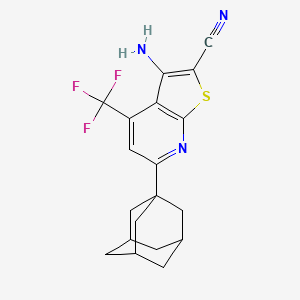 6-(adamantan-1-yl)-3-amino-4-(trifluoromethyl)thieno[2,3-b]pyridine-2-carbonitrile | 497248-69-8 ...