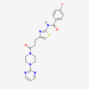 Buy 4-fluoro-N-(4-(3-oxo-3-(4-(pyrimidin-2-yl)piperazin-1-yl)propyl)thiazol-2-yl)benzamide ...