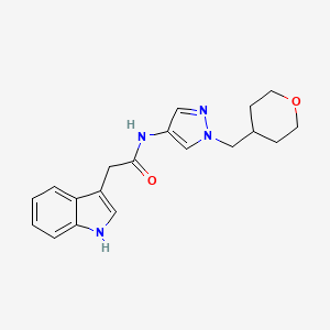 2-(1H-indol-3-yl)-N-{1-[(oxan-4-yl)methyl]-1H-pyrazol-4-yl}acetamide | 1706083-37-5 | Benchchem