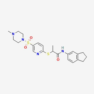 Buy N-(2,3-dihydro-1H-inden-5-yl)-2-[5-(4-methylpiperazin-1-yl)sulfonylpyridin-2-yl ...