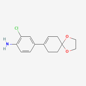 Buy 2-Chloro-4-(1,4-dioxaspiro[4.5]dec-7-en-8-yl)benzenamine | | BenchChem